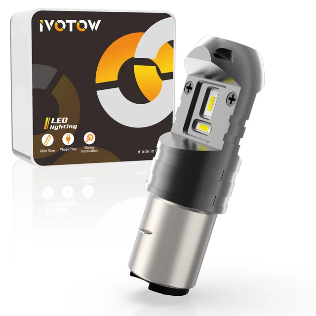 IVOTOW BA20D LED Motorcycle Headlight Bulb Hi/Lo Beam S2 Light Bulb ...