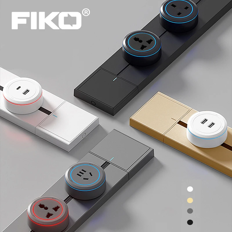 Rail socket household dining cabinet kitchen hole free sliding power ...