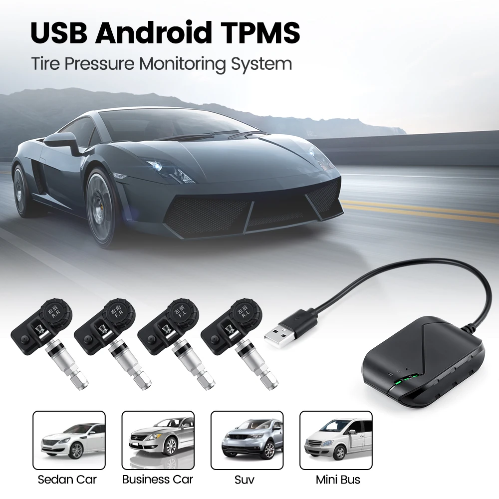USB-TPMS-for-Android-Car-Stereo-Radio-4-Sensor-Wireless-Vehicle-Auto-Tire-Pressure-Monitoring ...
