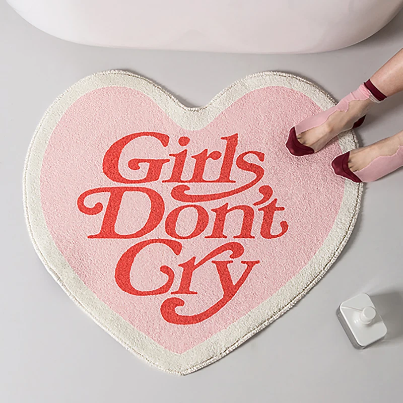 Bedroom Rug Pink Love Cute Girl Room Carpet Round Play Mat Living Room ...