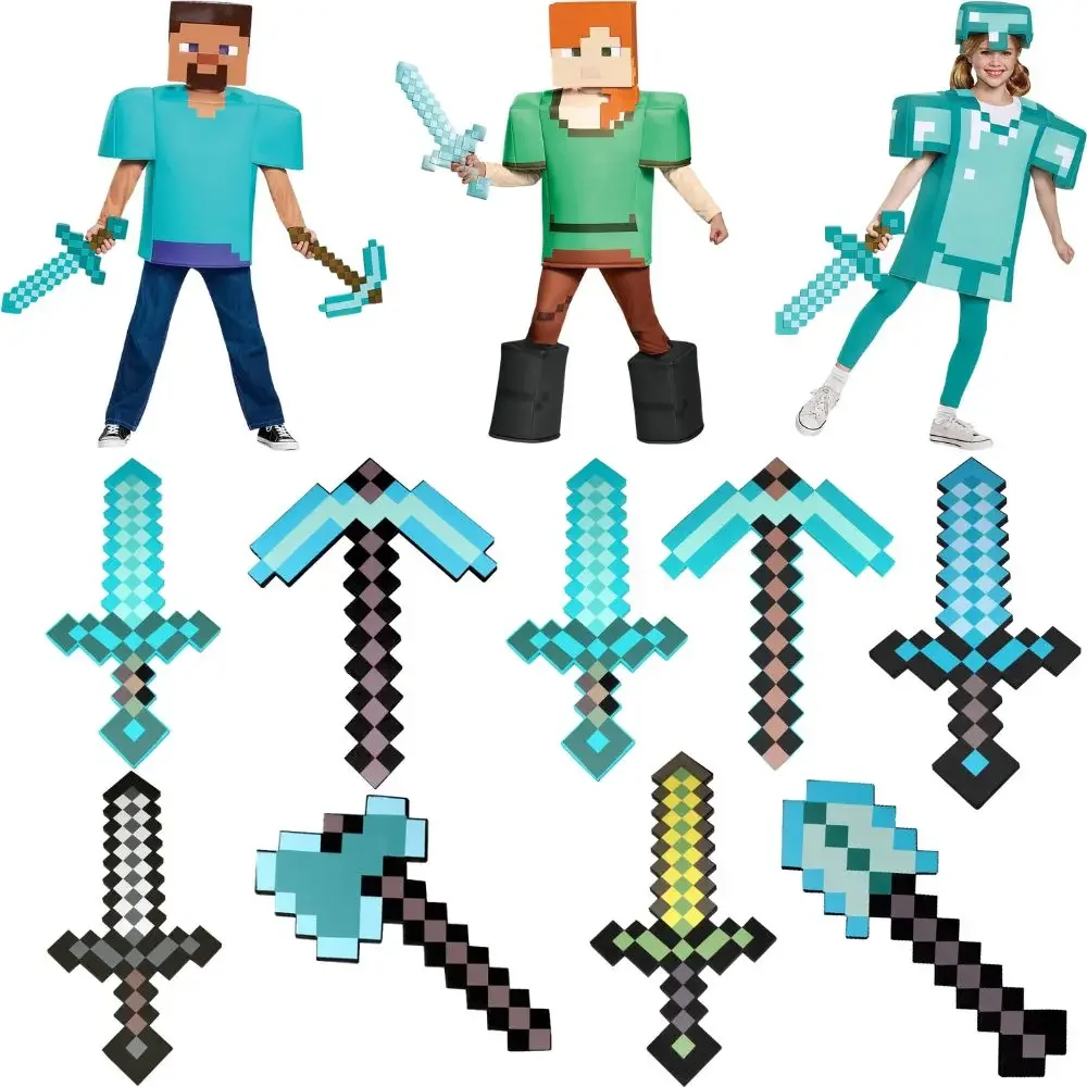 Game-minecraft-Design-Blue-Diamond-Sword-My-world-Soft-EVA-Foam-Toy ...