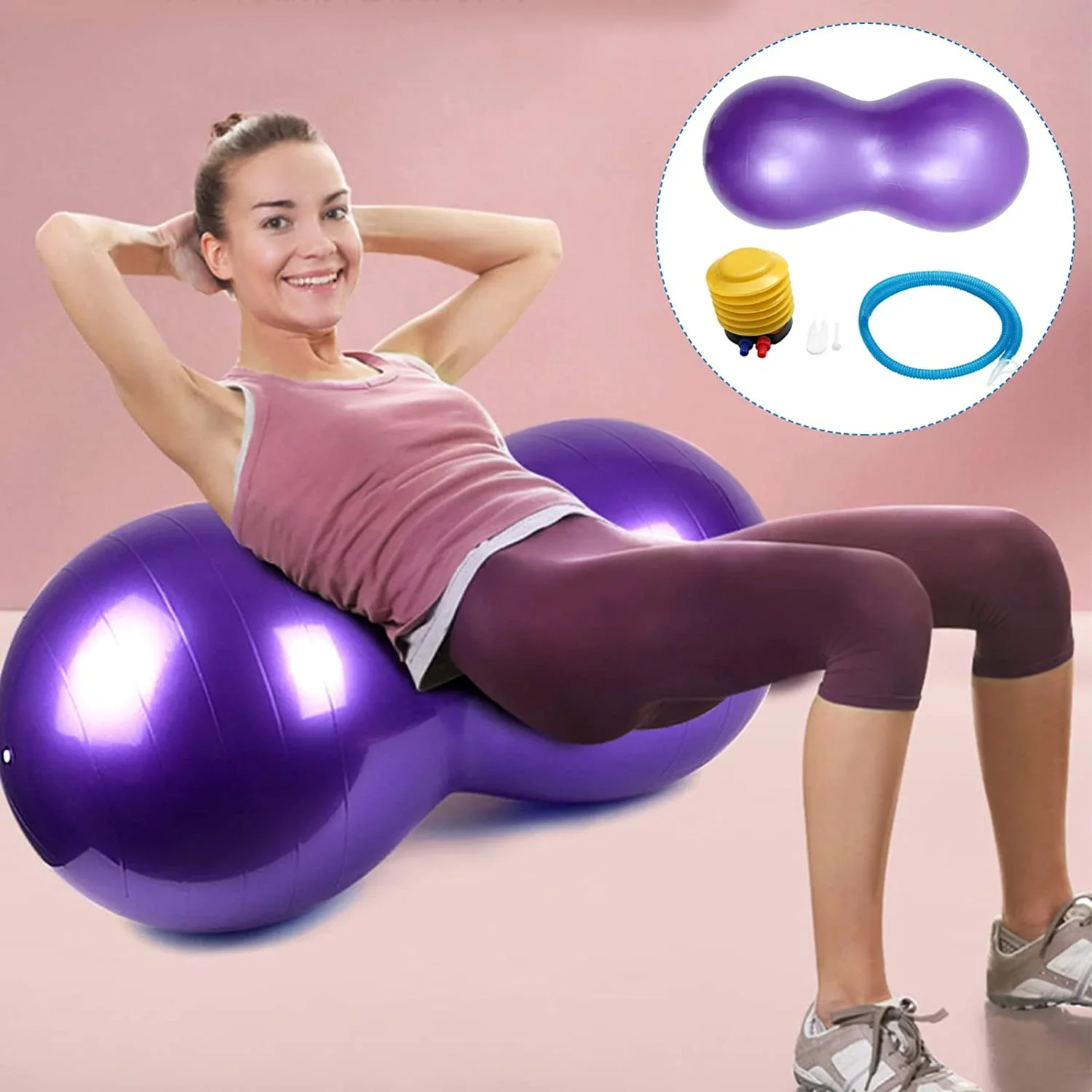Balance-Trainer-Exercise-Ball-PVC-Yoga-Peanut-Ball-Yoga-Ball-with ...