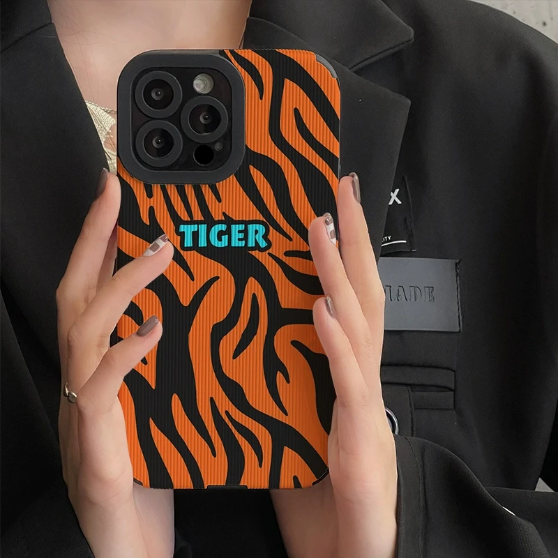 Fashion-Tiger-Texture-Stripe-Phone-Case-For-iPhone-14-11-12-13-Pro-Max ...
