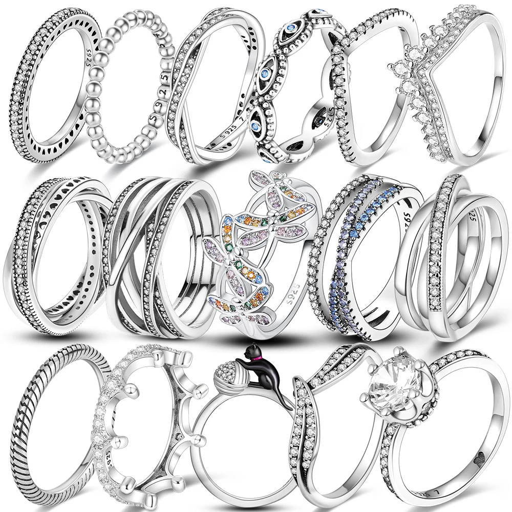 Original 925 Sterling Silver Women Finger Rings for Women Silver ...