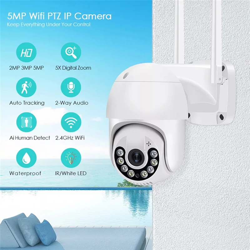 5MP-4K-Wireless-PTZ-Camera-HD-1080P-Color-Night-Vision-Wifi-IP-Camera ...
