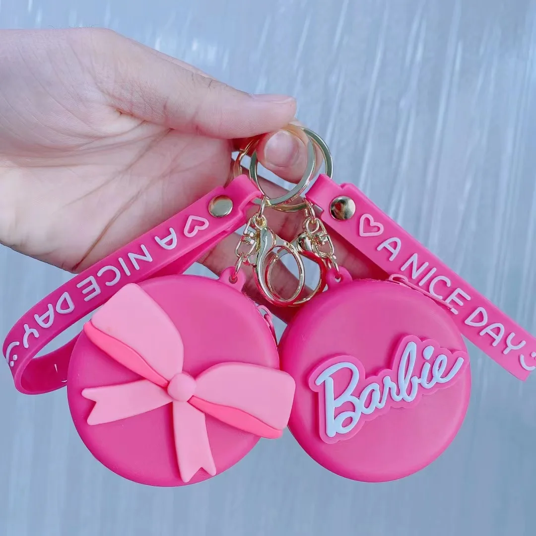Movie-Pink-Barbie-Circular-Keychain-Cute-Barbie-Car-Pendant-Keyring-Bag ...