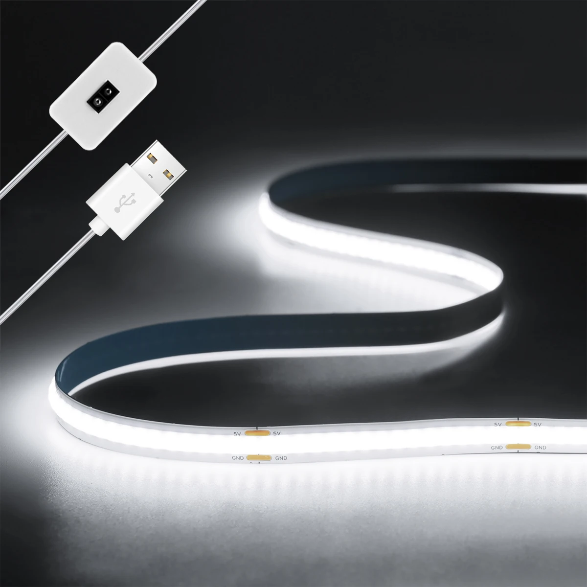 USB-5V-COB-LED-Strip-Light-Motion-Sensor-Hand-Scan-Waving-RA90-Flexible ...