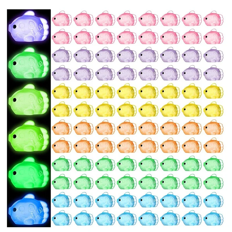 120-Pcs-Mini-Glow-Fish-Miniature-Statue-Cute-Tiny-Resin-Flatfish-Figure ...