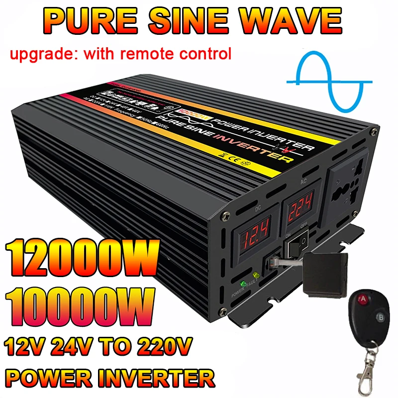 10000w Pure Sine Wave Inverter Dc 12v 24v To Ac 220v Large Power ...