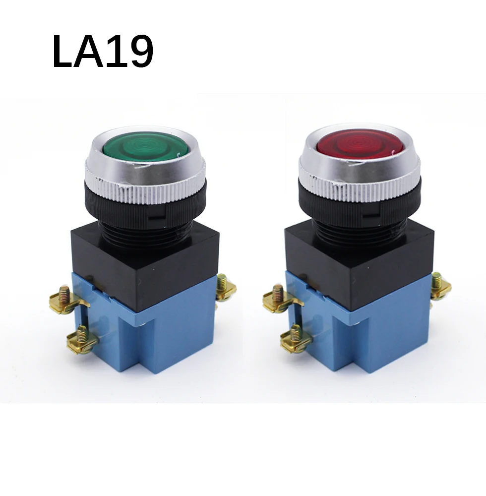 LA19-11-25mm-5A-380V-1NO-1NC-Car-Switch-Momentary-Plastic-Push-Button ...