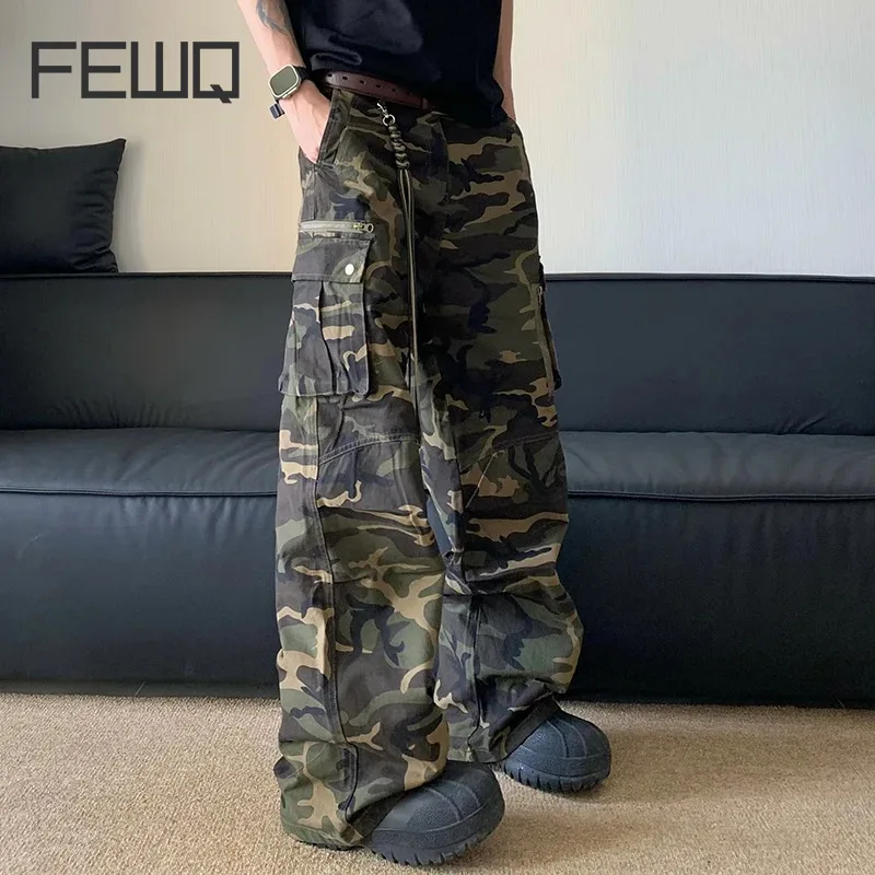 FEWQ-High-Street-Loose-Straight-Tube-Large-Pocket-Workwear-Pants-High ...