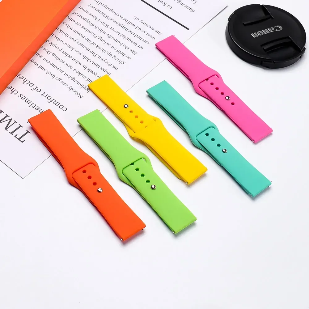 Universal Silicone Smartwatch Strap - Adjustable 20/22mm Fitness Band ...