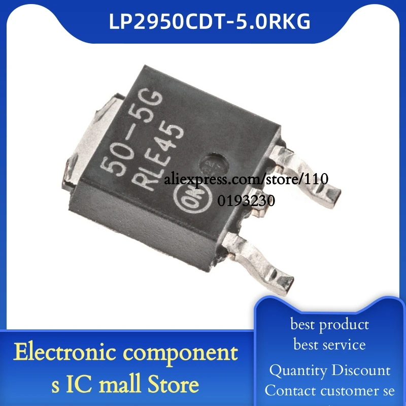 10PCS-LOT-LP2950CDT-5-0RKG-50-5G-Voltage-Regulator-Low-Power-Low ...