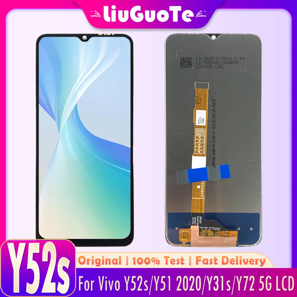 6.58" Original For Vivo Y52s Y53s Y31s Y72 5g Y74s Y76 Y76s Lcd Display Touch Screen Digitizer ...