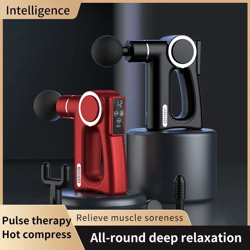 Square Massage Gun High Frequency Hot Compress Pulse Deep Tissue Body ...
