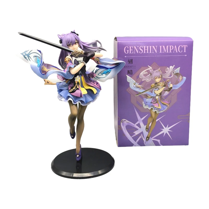 Figurines d'anime Genshin Impact, Keqing Kawaii, figurine debout ...