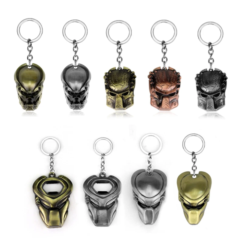Classic Movie Alien V Predator Keychain Alloy Alien Mask Metal Keyring ...