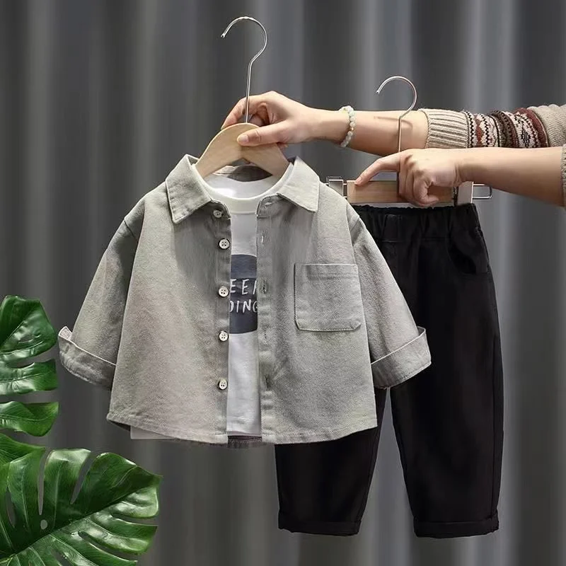Spring Autumn Baby Boys Clothes Suit Outfit Sets Baby Boys Shirts+ ...