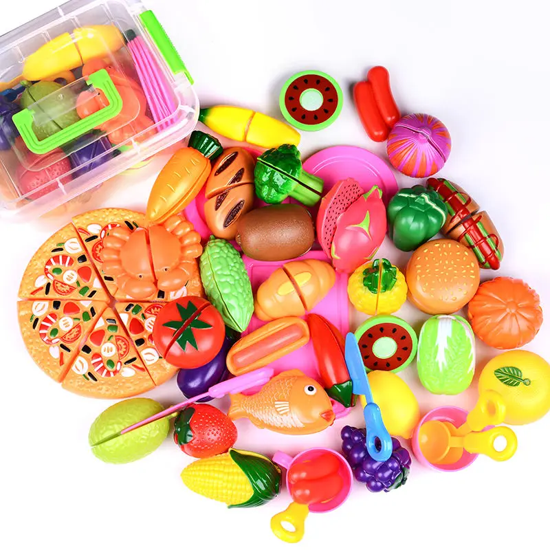 DIY Retend Play Toys Plastic Food Cutting Fruit Vegetable Pretend Play ...