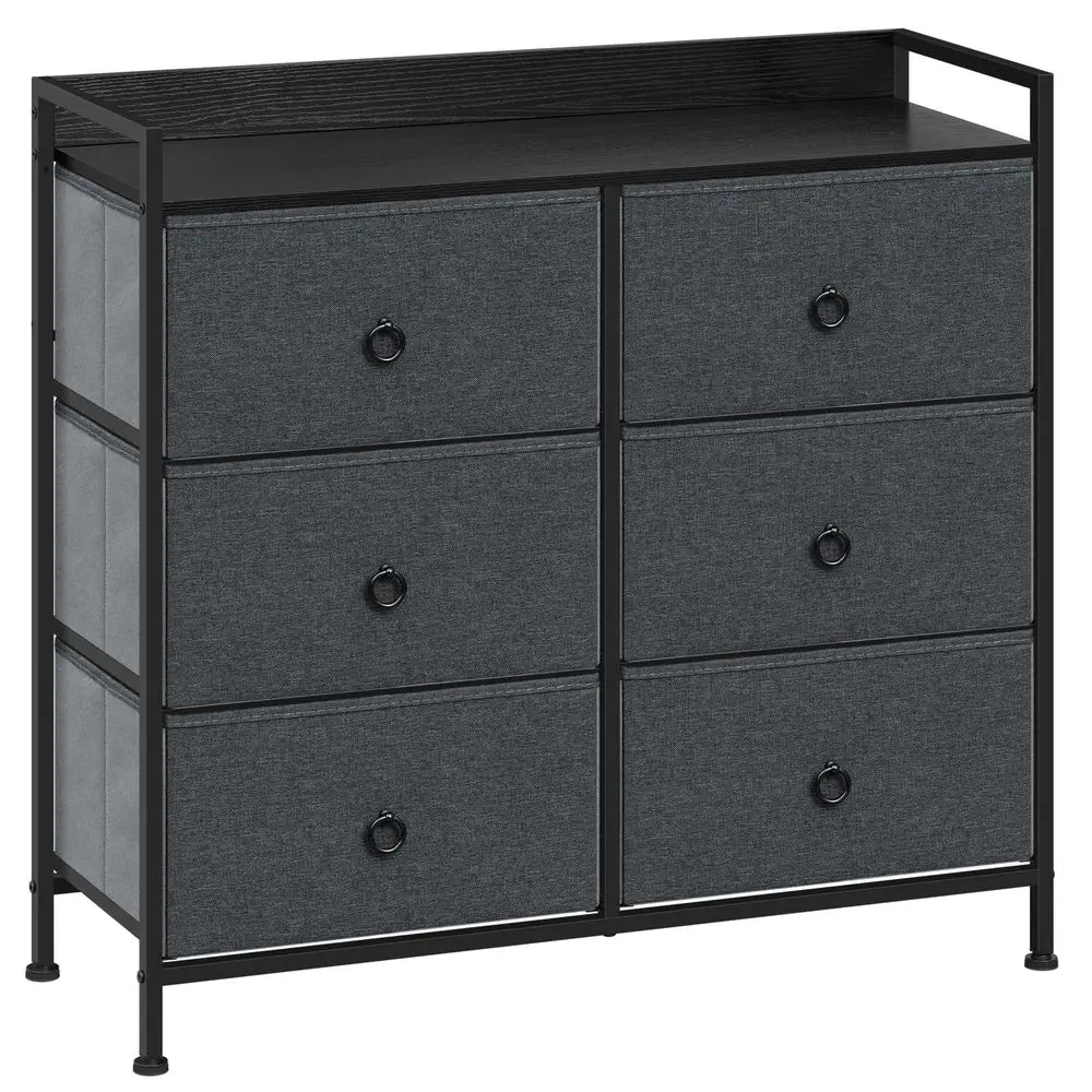 Chest of Drawers Bedroom Storage Cabinet with 6 Fabric Drawers, Dresser ...