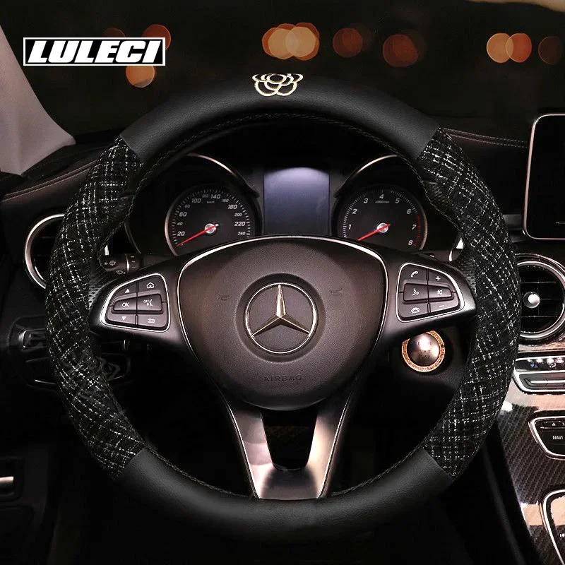 LULECI-Car-Steering-Wheel-Cover-Four-Seasons-Universal-Camellia-Lovely ...