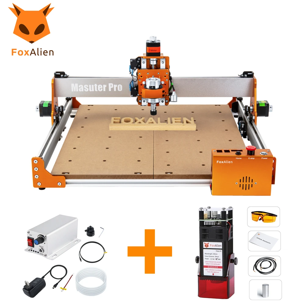 FoxAlien-Laser-Engraver-Complete-Set-All-Aluminum-Frame-for-Wood-Metal ...