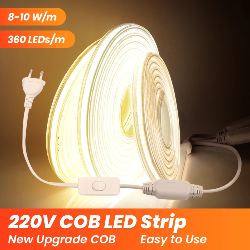 AC220V-100M-COB-LED-Light-Super-Bright-360LEDs-m-LED-Strip-Flexible-COB ...