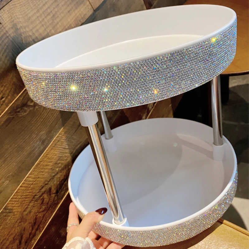 Flash-Rhinestone-Cosmetics-Storage-Rack-Tray-Dresser-Organizer-Bathroom ...