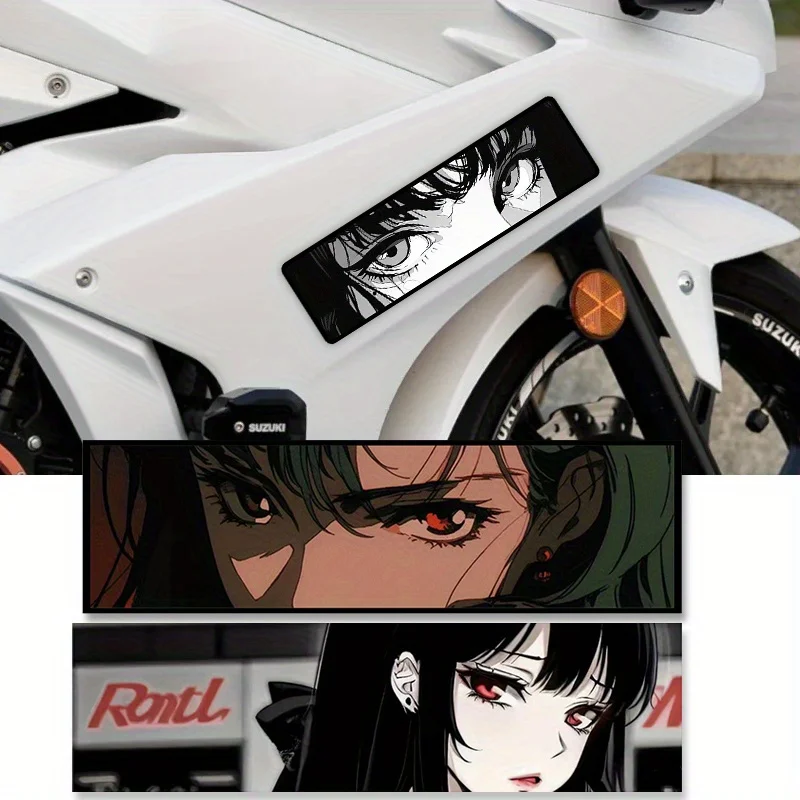 1PC JDM Peeking Eyes Motorcycle Stickers Waterproof DIY Motorbike Side ...