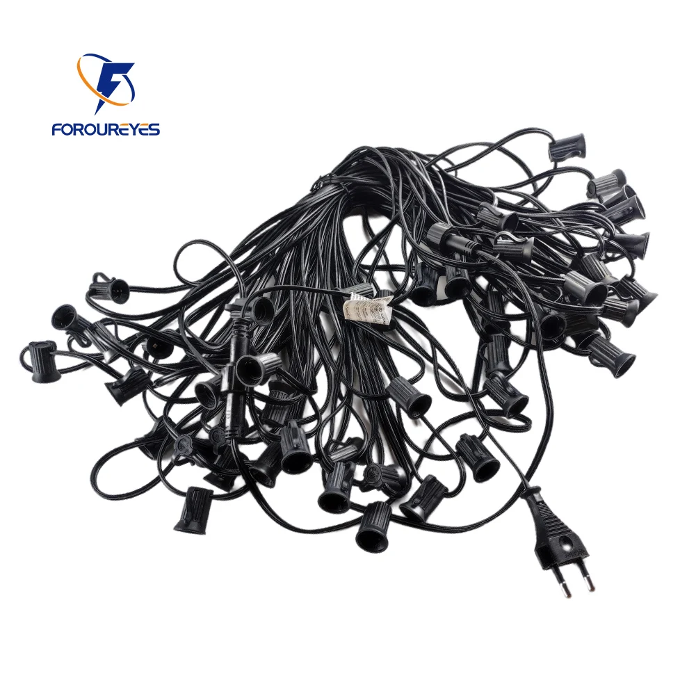 25ft-50ft-100ft-String-Lights-Built-in-Hanging-Loop-E12-Base-Black ...