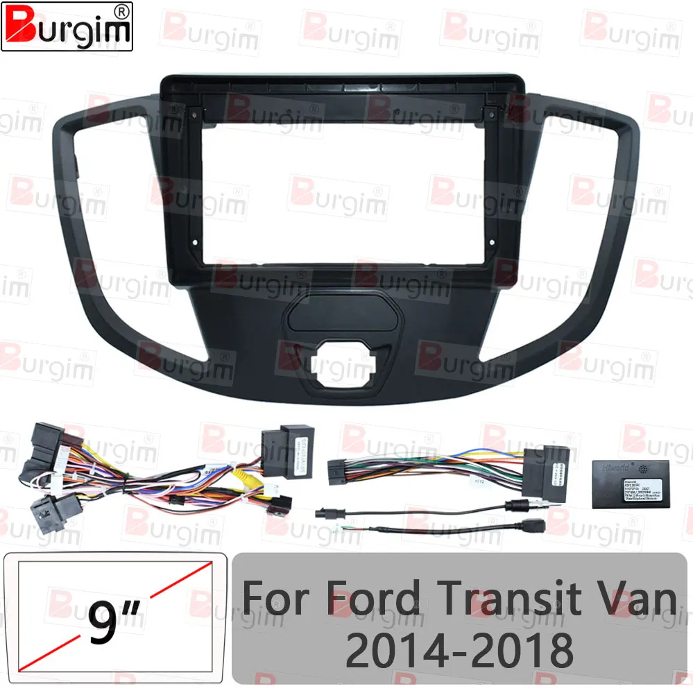 Burgim Car Android Radio Frame For Ford Transit Van 2014-2018 9 inch ...