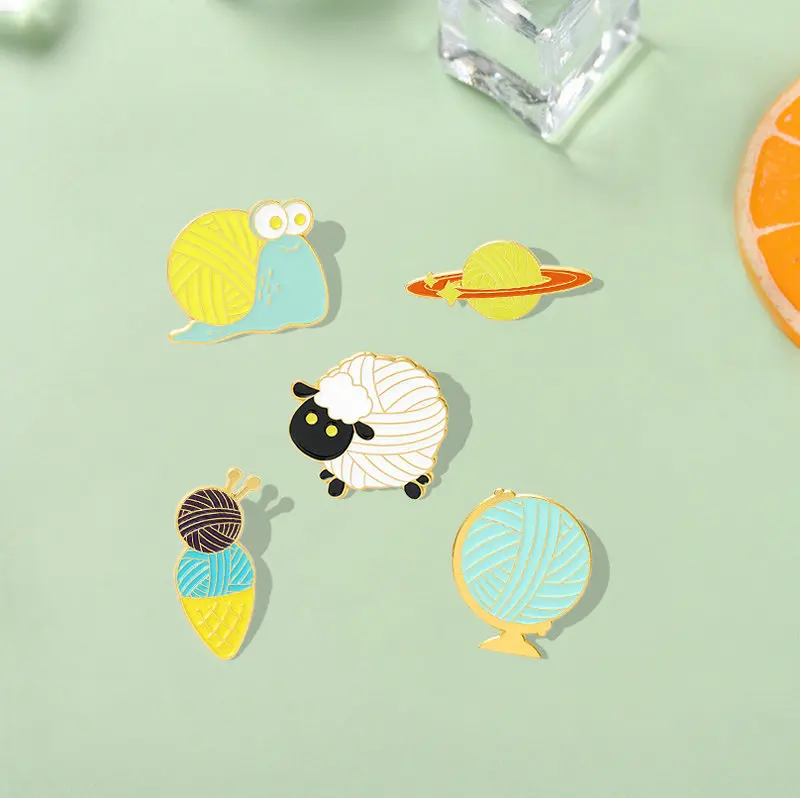 Ball-of-Yarn-Enamel-Pins-Custom-Sheep-Snail-Globe-Ice-Cream-Planet ...