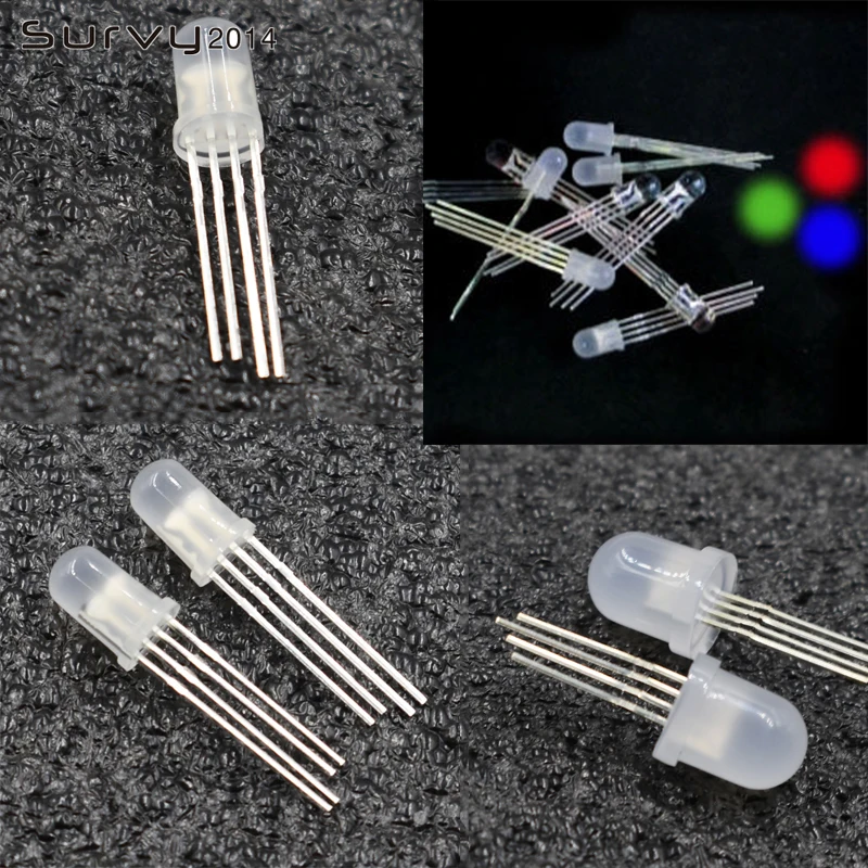 10-20-50PCS-PL9823-F5-F8-LED-light-5mm-8mm-Round-RGB-Milk-White-4Pin ...