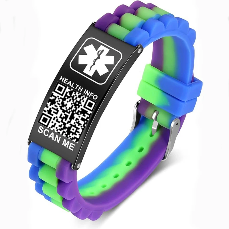 Pulseiras-ajust-veis-para-homens-e-mulheres-c-digo-QR-alarme-m-dico-de ...