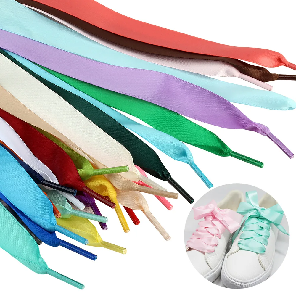 1Pair-Silk-Shoe-laces-Satin-Ribbon-Flat-Shoelaces-Women-Sneakers ...