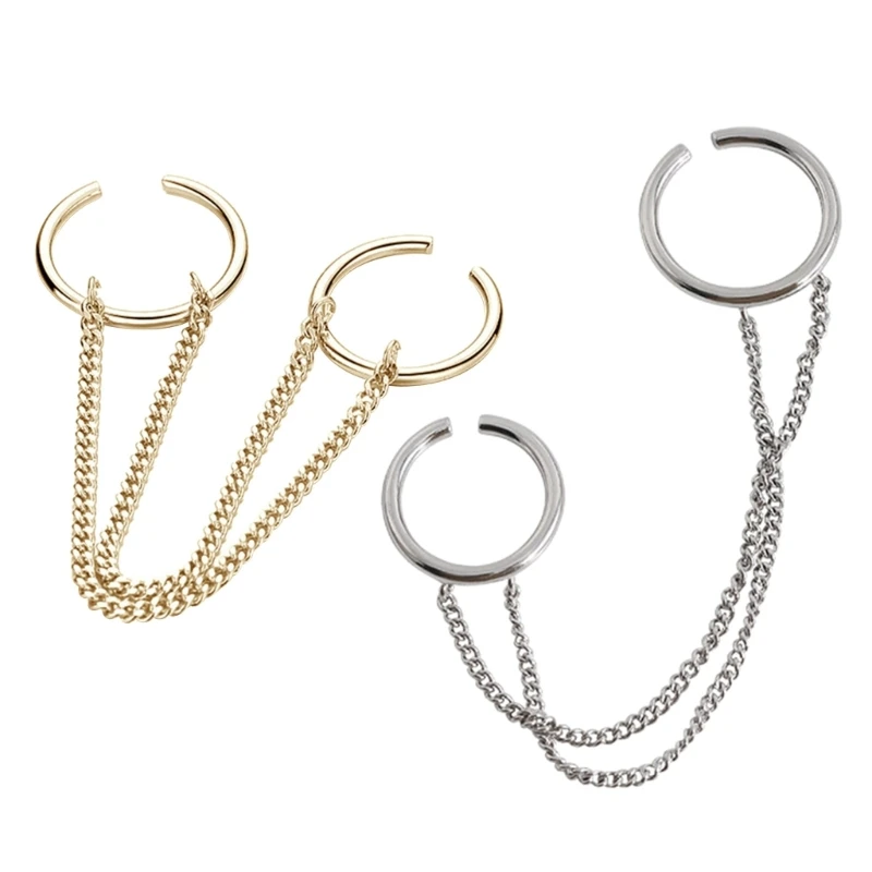 M2EA-Cool-Double-Finger-Chain-Rings-for-Women-Men-Adjustable-Open-Ring ...