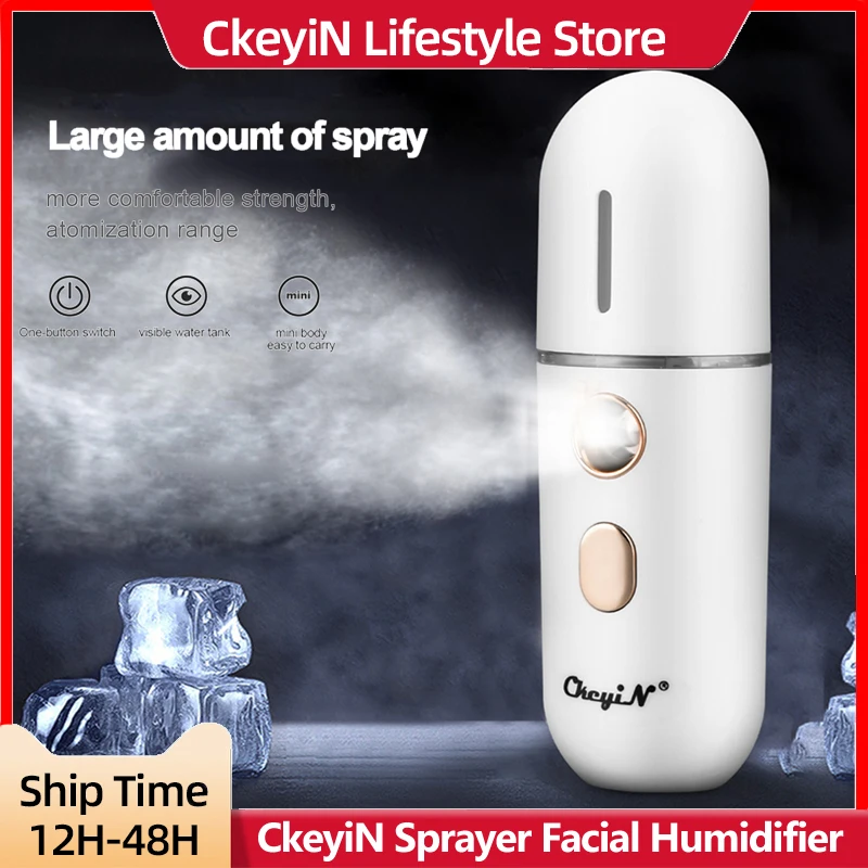 CkeyiN Nano Facial Steamer 12ml Portable Mist Sprayer Humidifier for ...