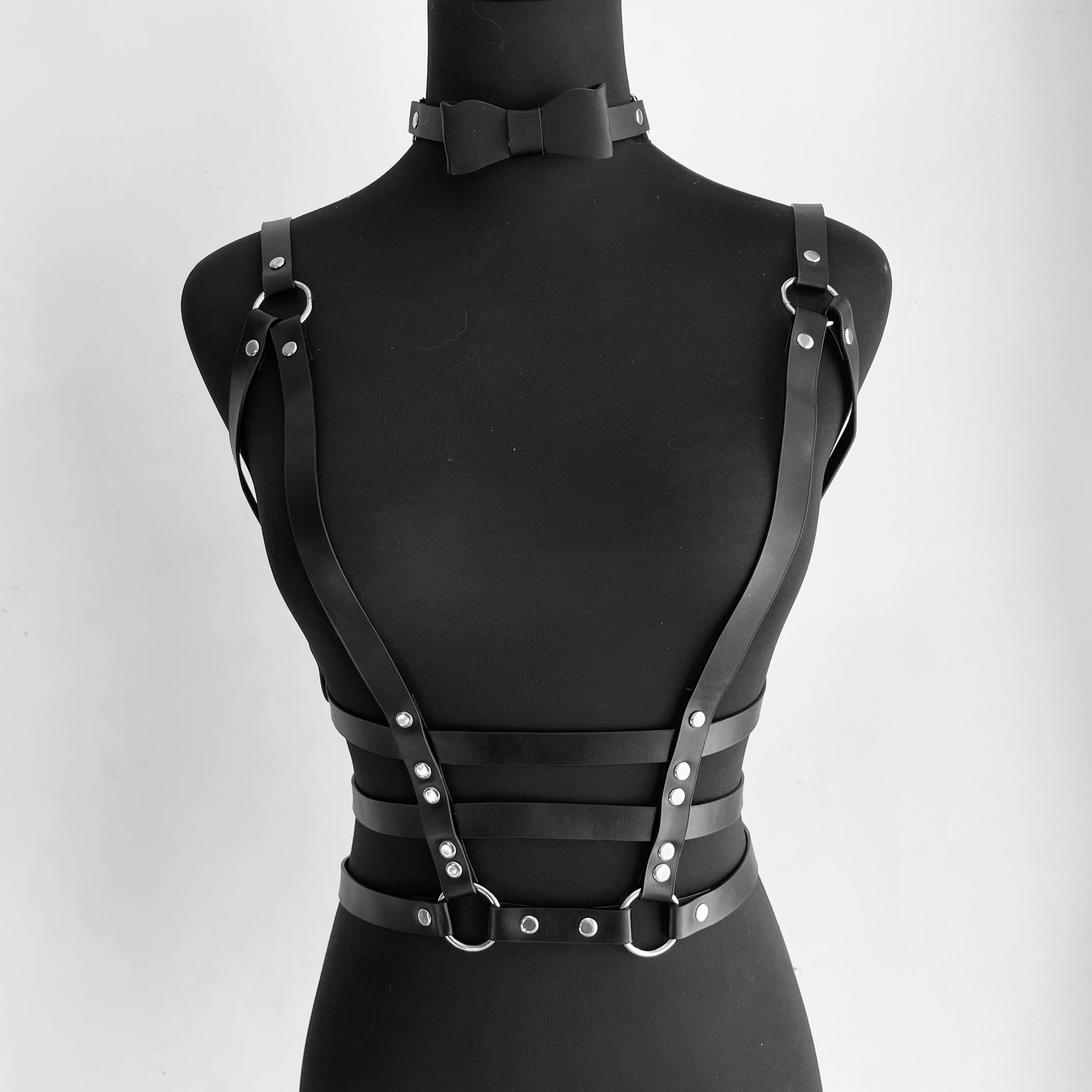 Leather Harness Women Bondage Bra Leather Lingerie Chest Harness Fetish ...