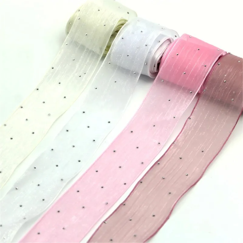 5-Meters-pack-4CM-Bubble-Pleated-Tape-Diamond-Mesh-Organza-Ribbon-Hair ...