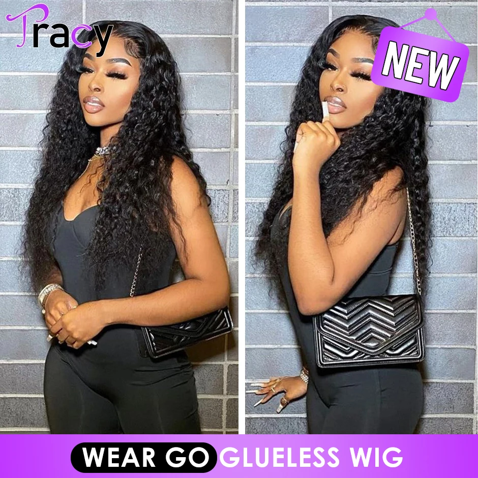 Tracy Hair Glueless lace front human hair wigs Deep Wave Lace Closure ...