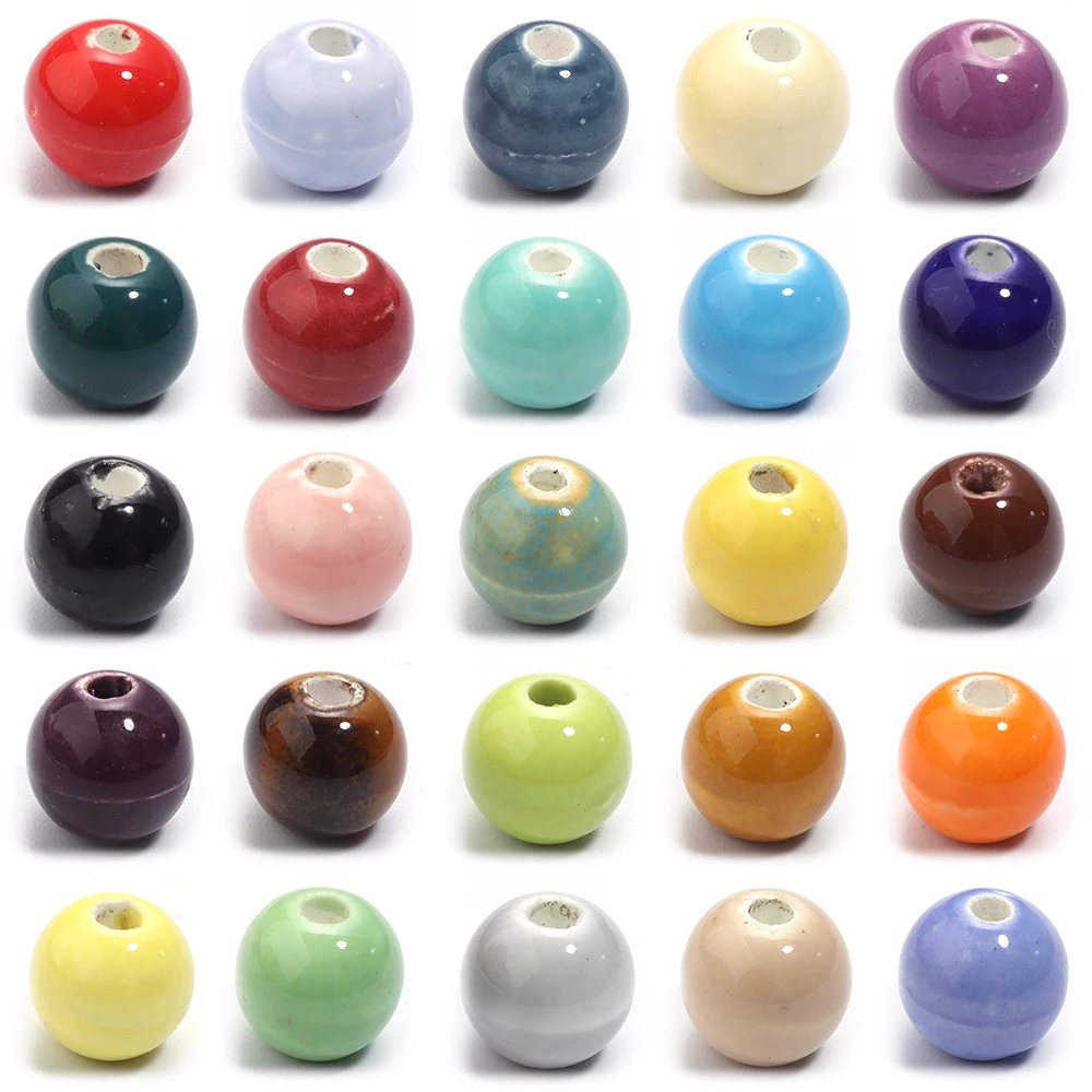 20pcs-Round-Ceramic-Beads-Colorful-Loose-Spacer-Beads-Candy-Color ...