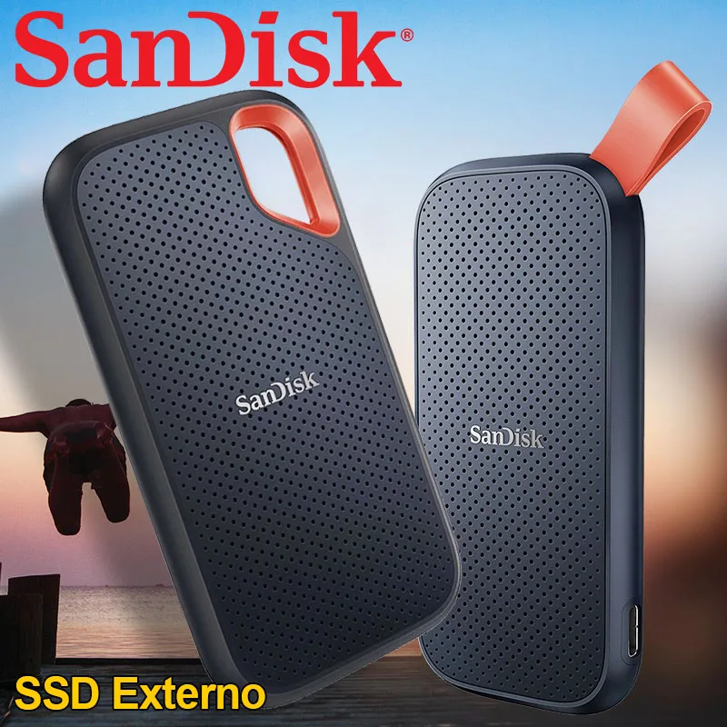 SanDisk Disco de estado sólido externo, SSD portátil para laptop, PC, câmera, original, USB 3.2 ...