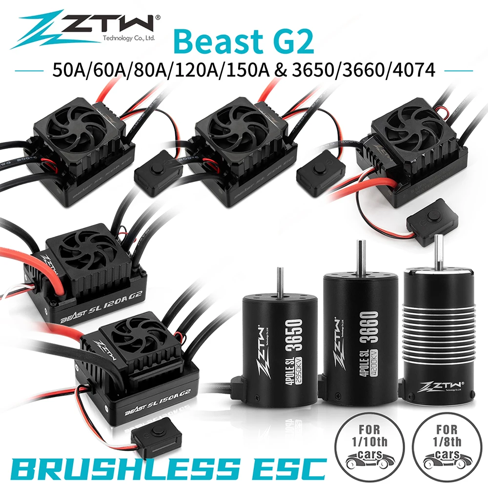 ZTW-32-Bit-Beast-G2-SL-50A-60A-80A-120A-150A-ESC-Waterproof-Speed ...