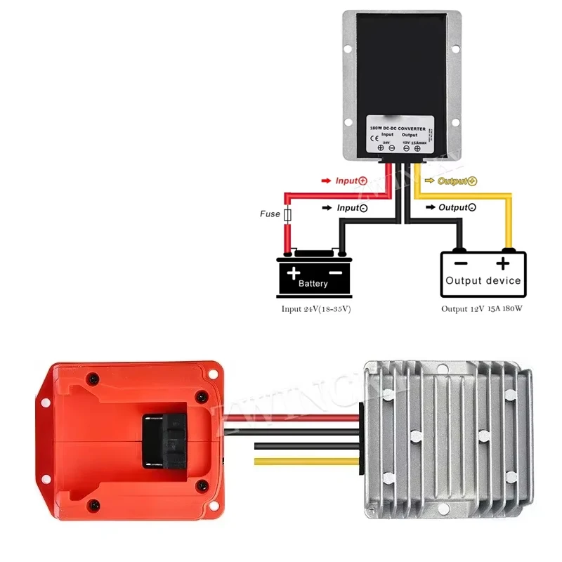 Step Down DC Voltage Converter for Milwaukee 18V To 12V Battery Dock ...