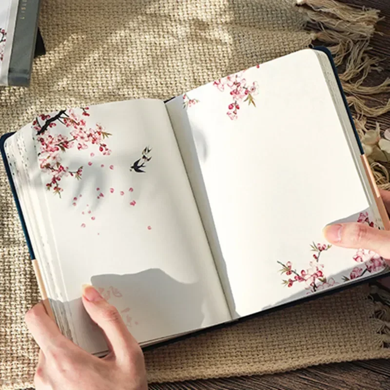 Creative Colorful Page Notebook Chinese Style Hardcover Diary Books ...