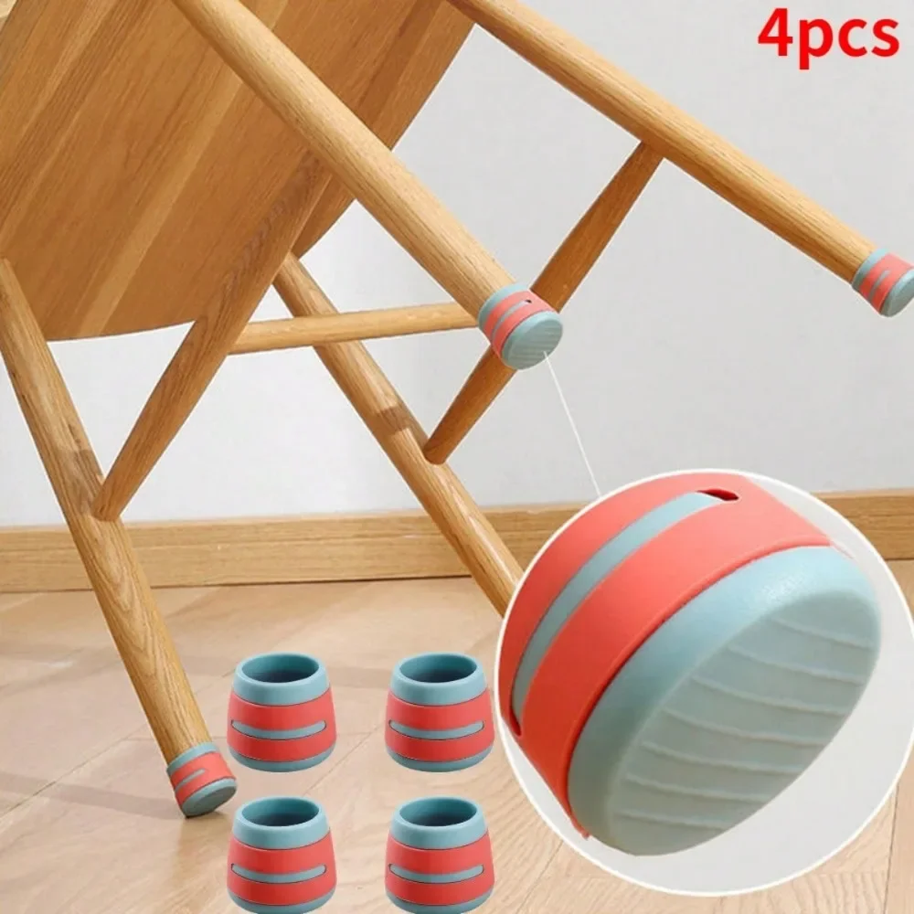 4PCS Silicone Table Chair Foot Cover Non-slip Furniture Foot Protectors ...