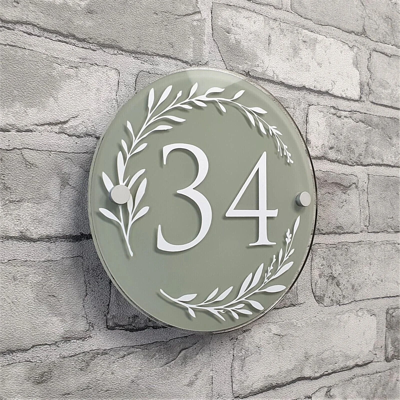 Customized Acrylic Door Plate Classic Light Grey and White Colors House ...