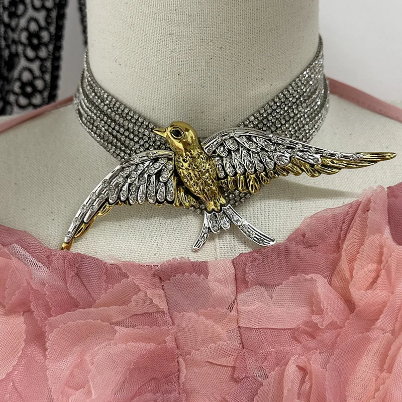 Exaggerate-Fashion-and-Luxury-Multi-layer-Full-Crystal-Chain-Bird ...
