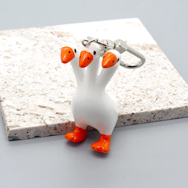 Three Headed Goose Keychain | Three Friends Keychain | Resin Car ...