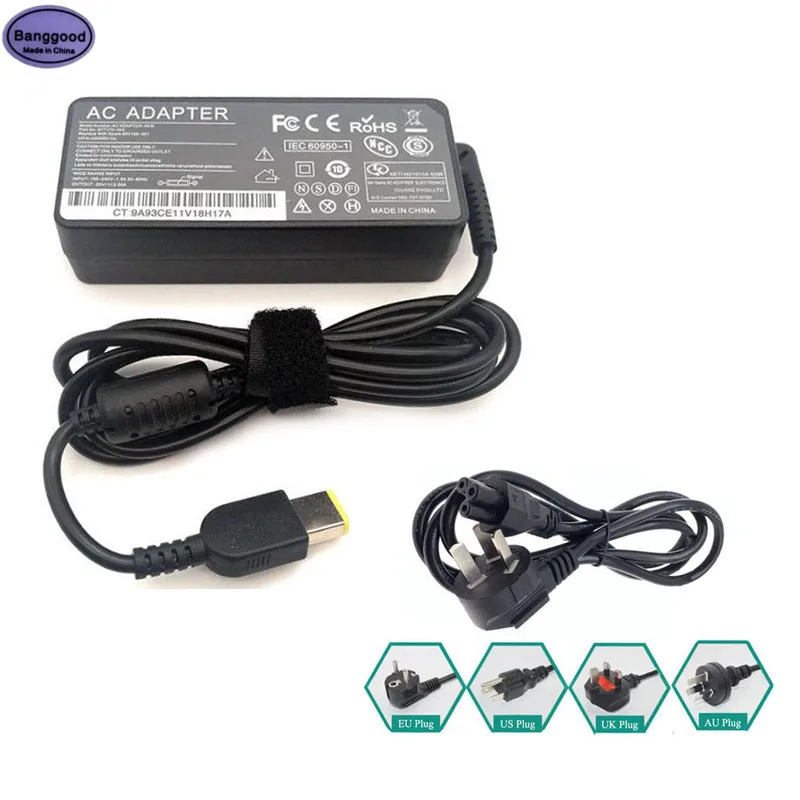 20V 3.25A 65W USB Pin Type Laptop Charger w/ AC Power Cable for Lenovo ...